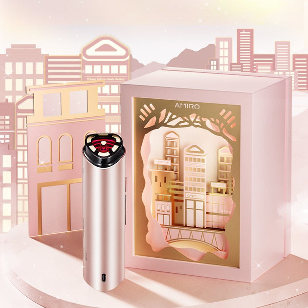 AMIRO R1 Pro Facial RF Skin Tightening Device- Pink 觅光R1 pro 美容仪套装 鎏金粉 ...