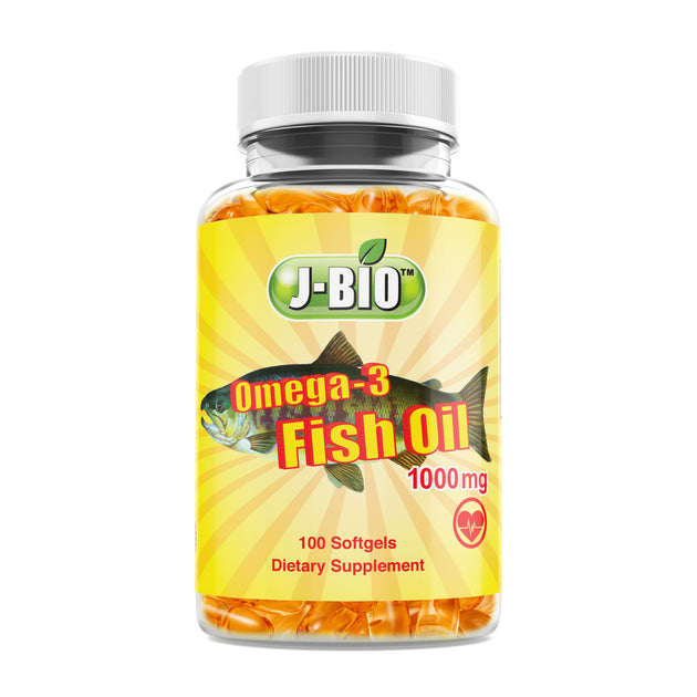 J-Bio 1000 mg High Potency Omega-3 Fish Oil 100 Softgels | GMP Vitas