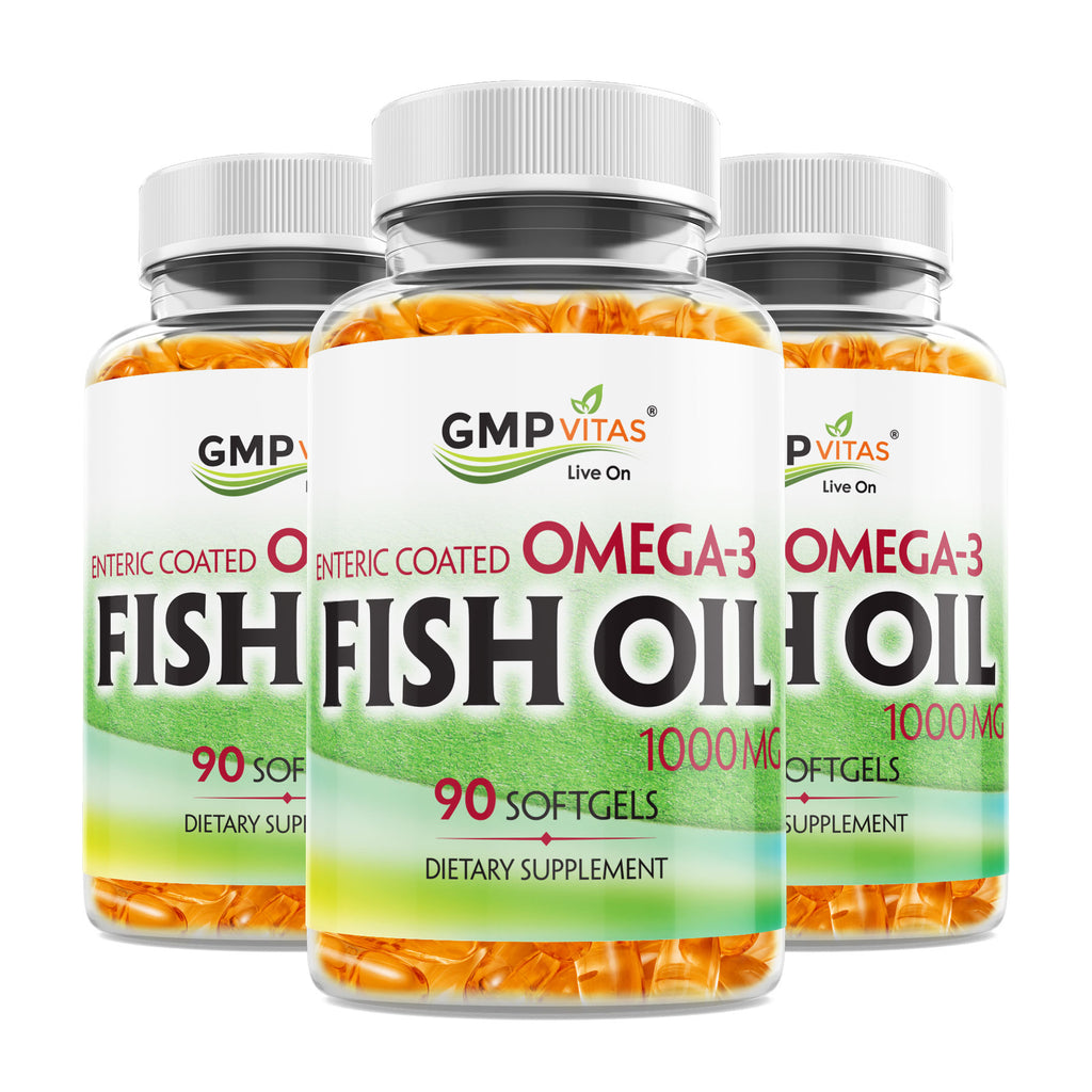 GMP Vitas 1000 mg Enteric Coated Omega-3 Fish Oil 3-Bottle Bundle | GMP ...
